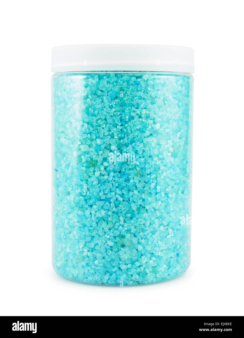 Plastic jar of the salt crystals Stock Photo - Alamy