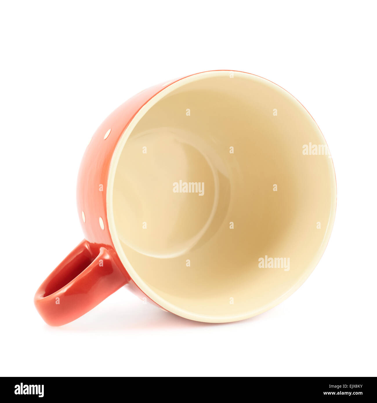 Red polka dot cup isolated Stock Photo - Alamy