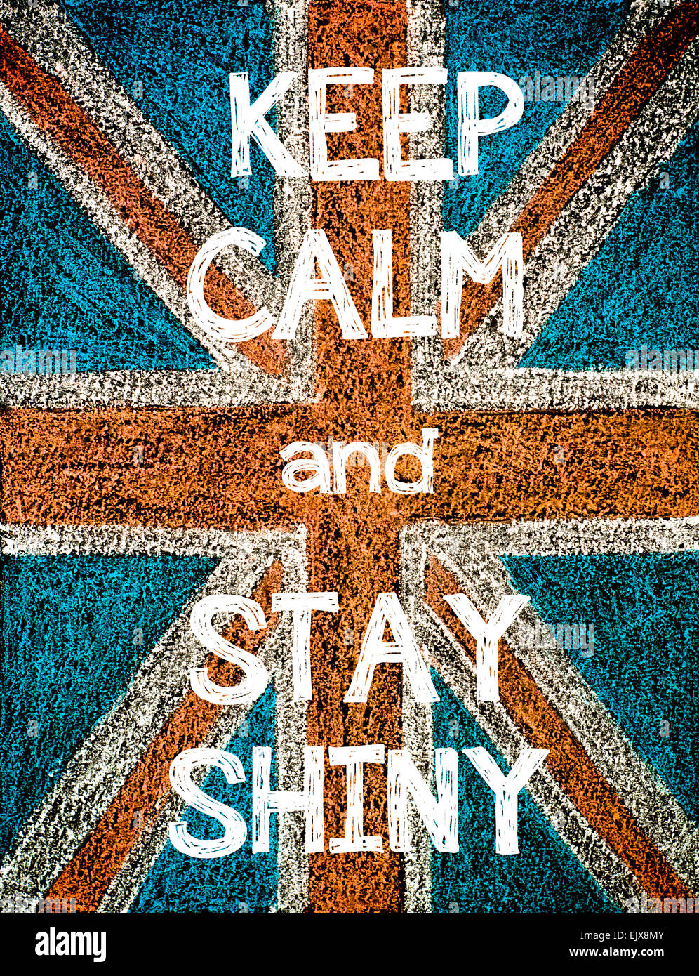 Keep Calm and Stay Shiny. United Kingdom (British Union jack) flag ...