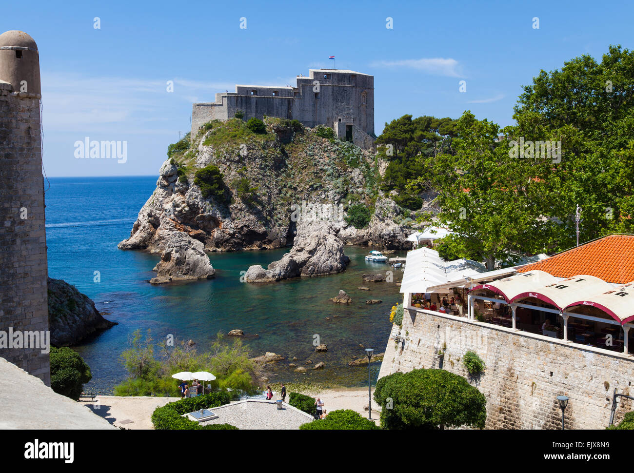 Fort Lovrijenac or St. Lawrence Fortress, Dubrovnik, Croatia Stock ...