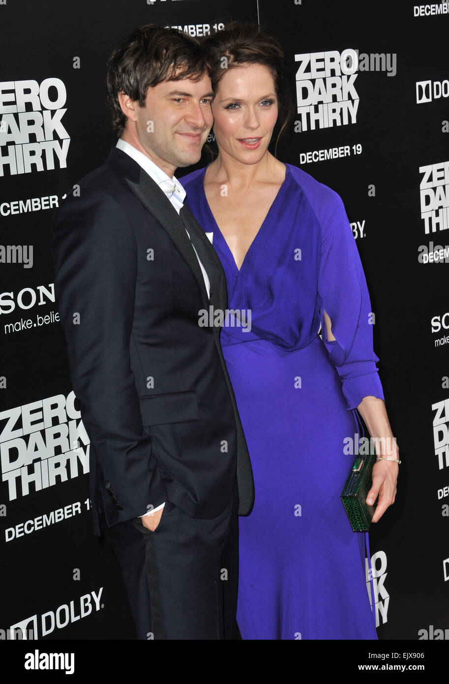 LOS ANGELES, CA - DECEMBER 10, 2012: Mark Duplass & wife Katie Aselton ...