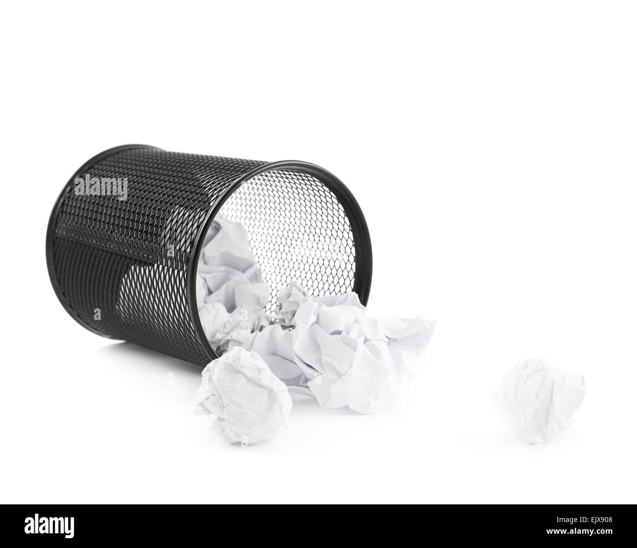 Office paper trash bin isolated Stock Photo - Alamy