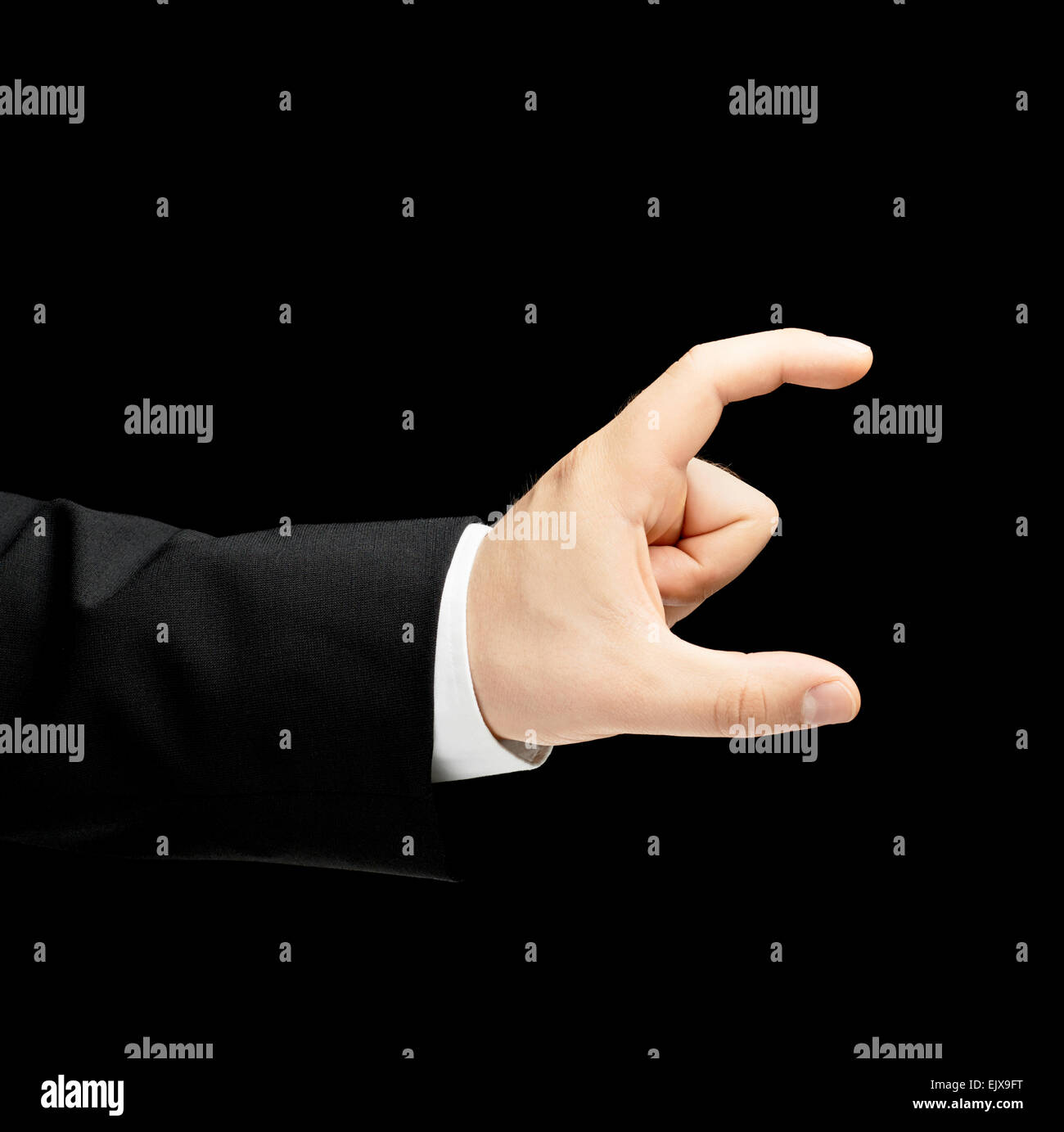 Caucasian male hand in a business suit isolated Stock Photo - Alamy