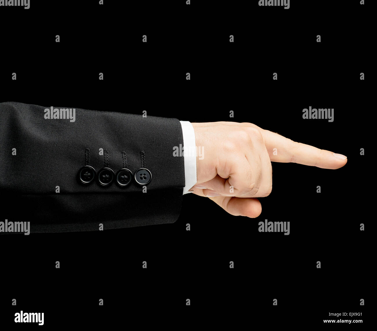 Caucasian male hand in a business suit isolated Stock Photo - Alamy