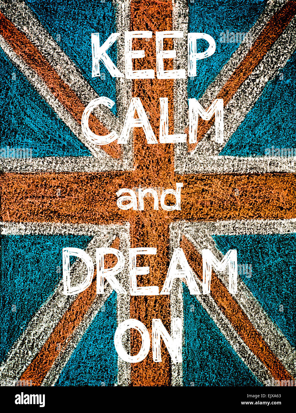 Keep Calm and Dream On. United Kingdom (British Union jack) flag ...