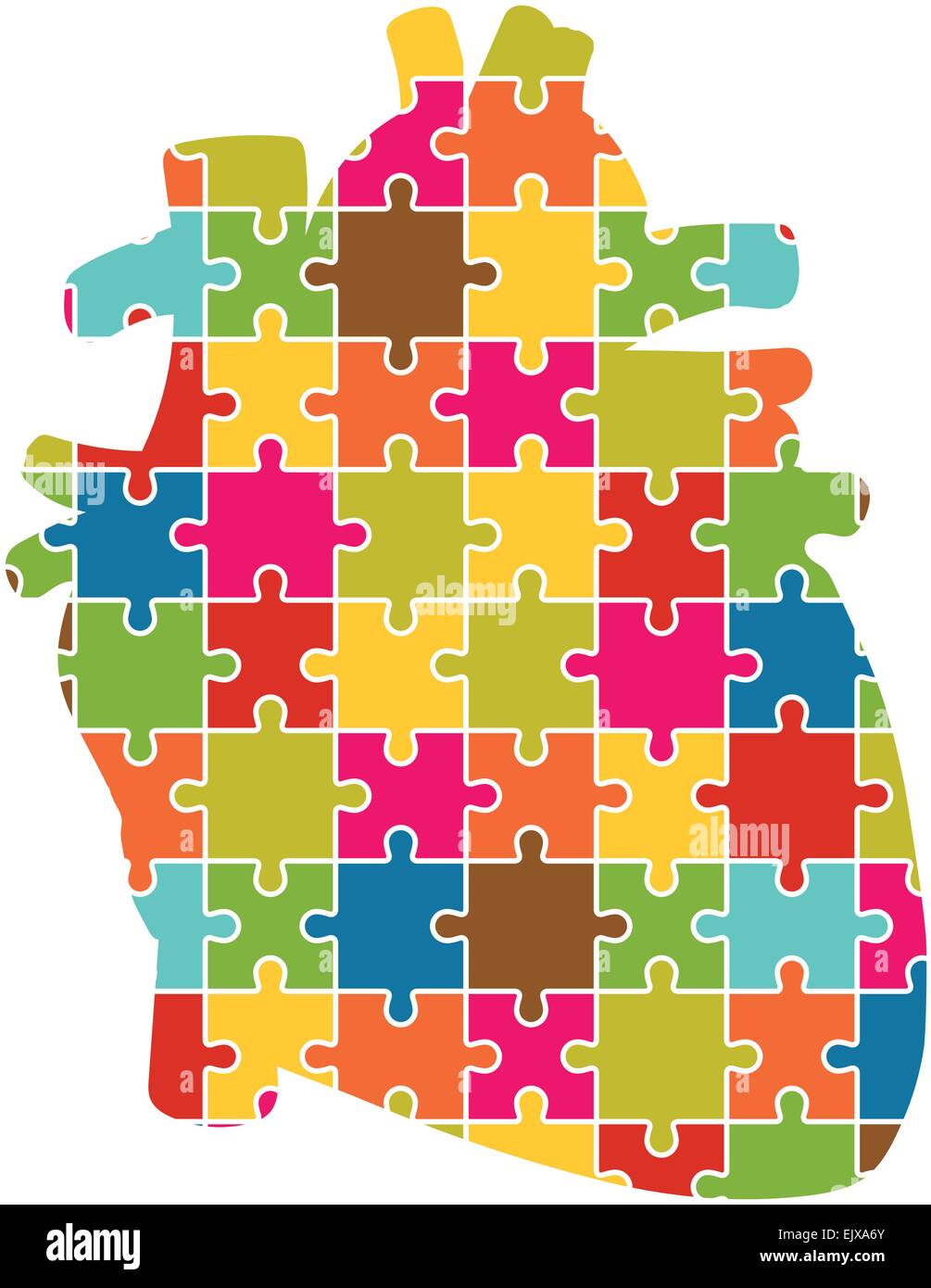 Human Heart Jigsaw Puzzle Pieces Abstract Vector Stock Vector Image ...