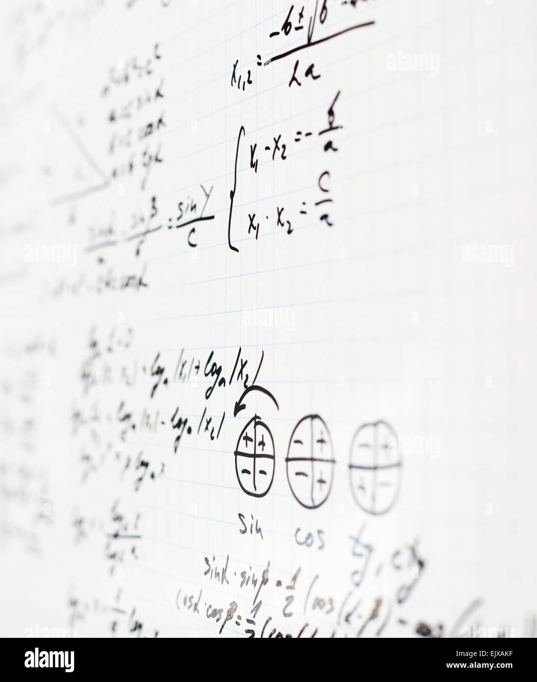 Trigonometry math equations and formulas Stock Photo - Alamy