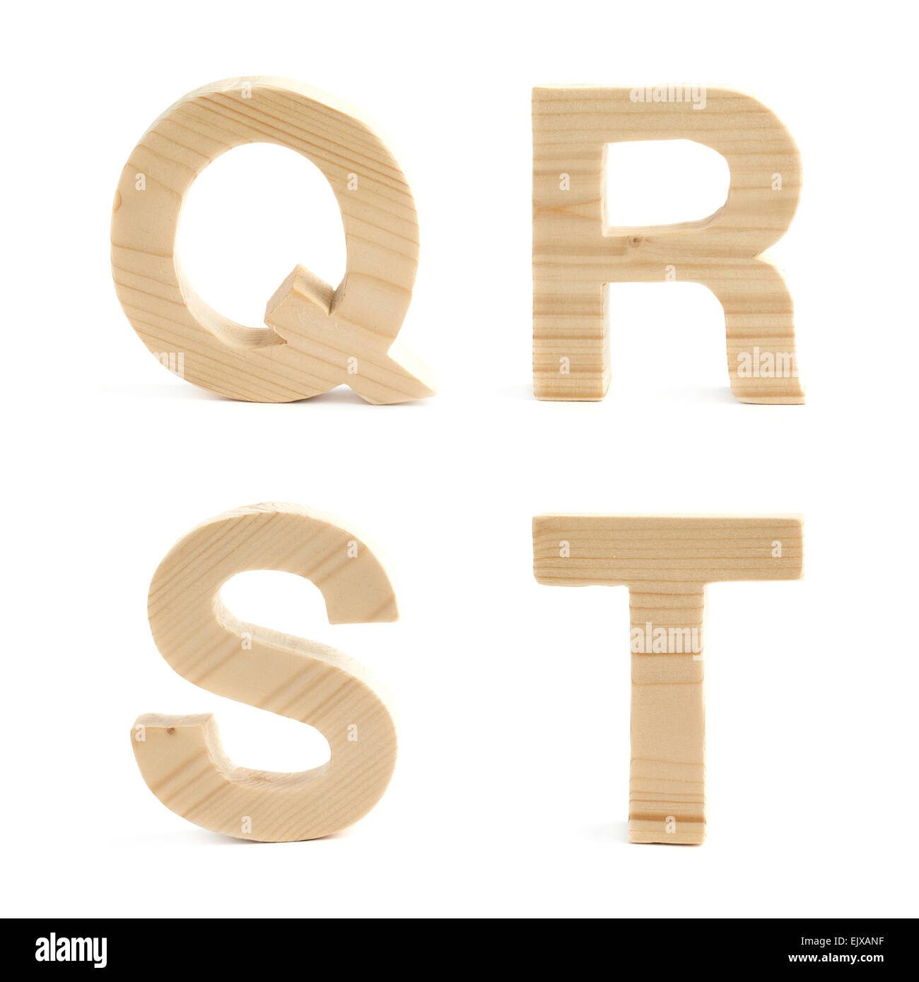 Wooden block letter set isolated Stock Photo - Alamy