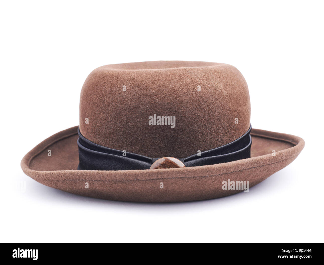 Brown female hat isolated Stock Photo - Alamy
