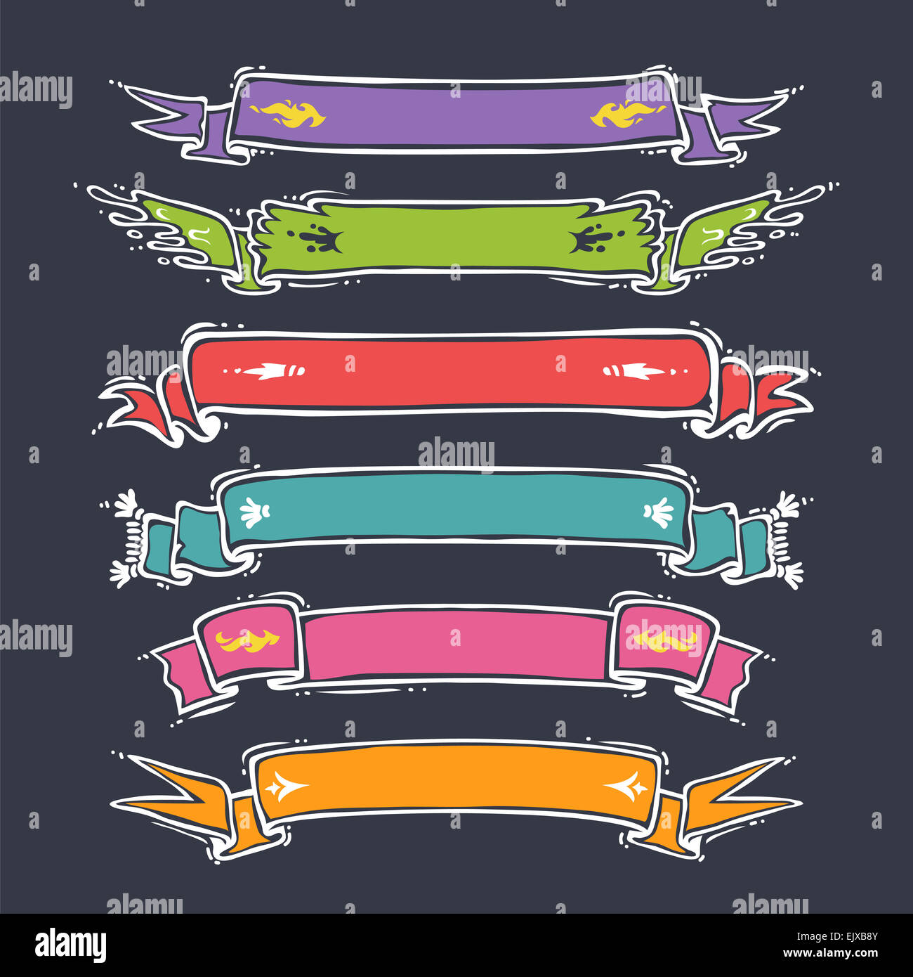 Cartoon Ribbons Set Stock Photo - Alamy