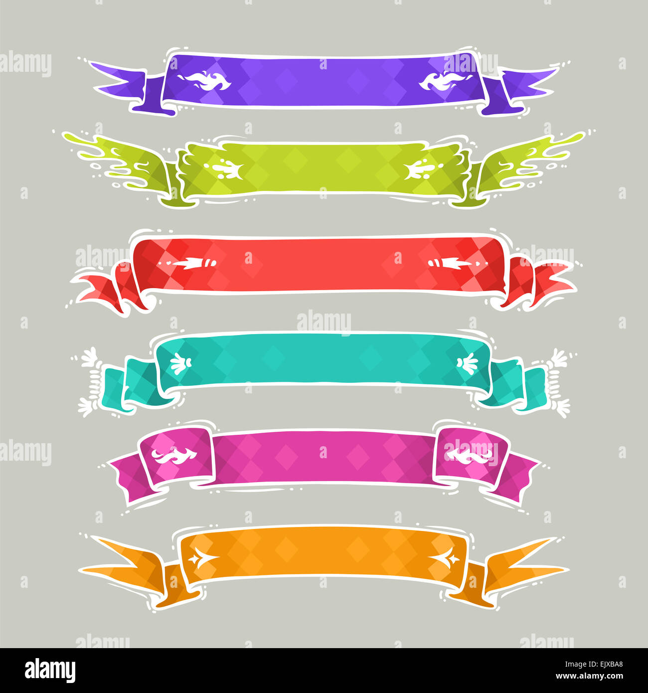 Cartoon Ribbons Set2 Stock Photo - Alamy