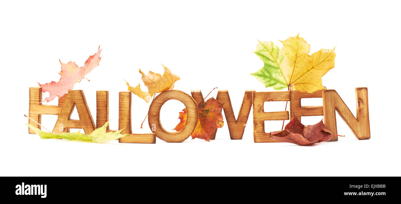 Word Halloween composition isolated Stock Photo - Alamy