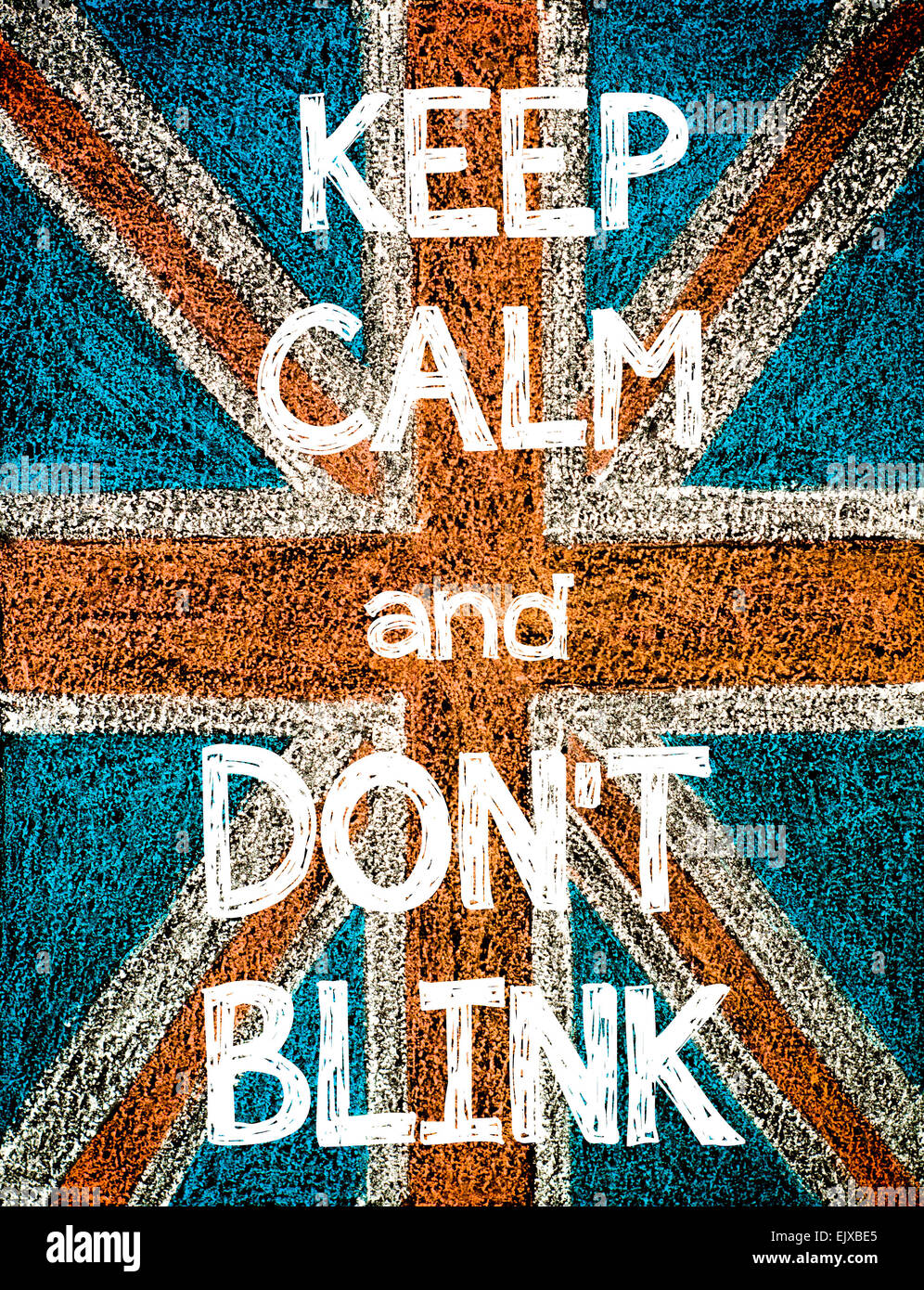 Keep Calm and Don't Blink. United Kingdom (British Union jack) flag ...