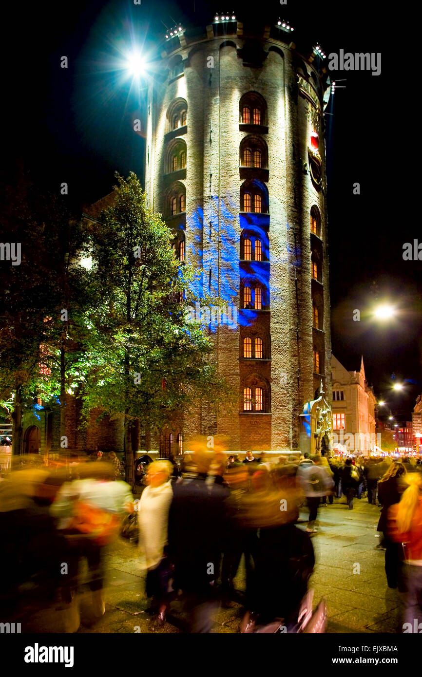 The Round Tower by night Stock Photo - Alamy