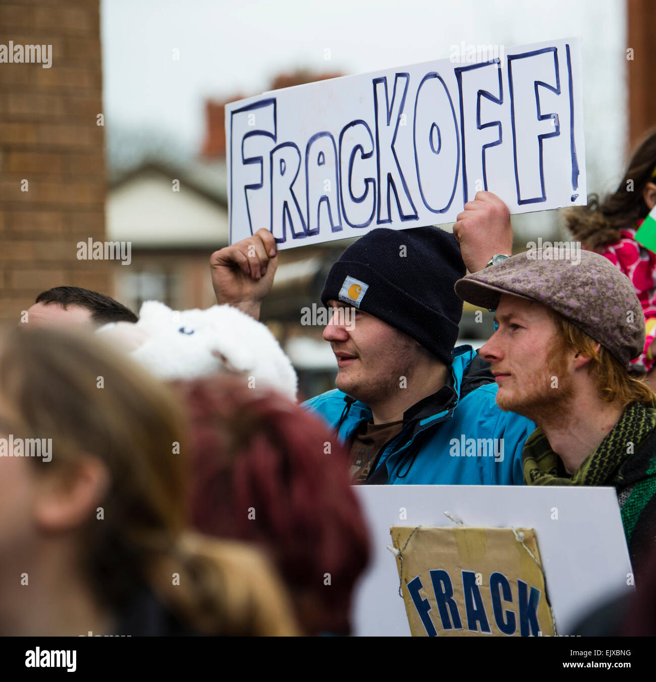 Environmentalism - Frack Off : People holding banners and placards ...