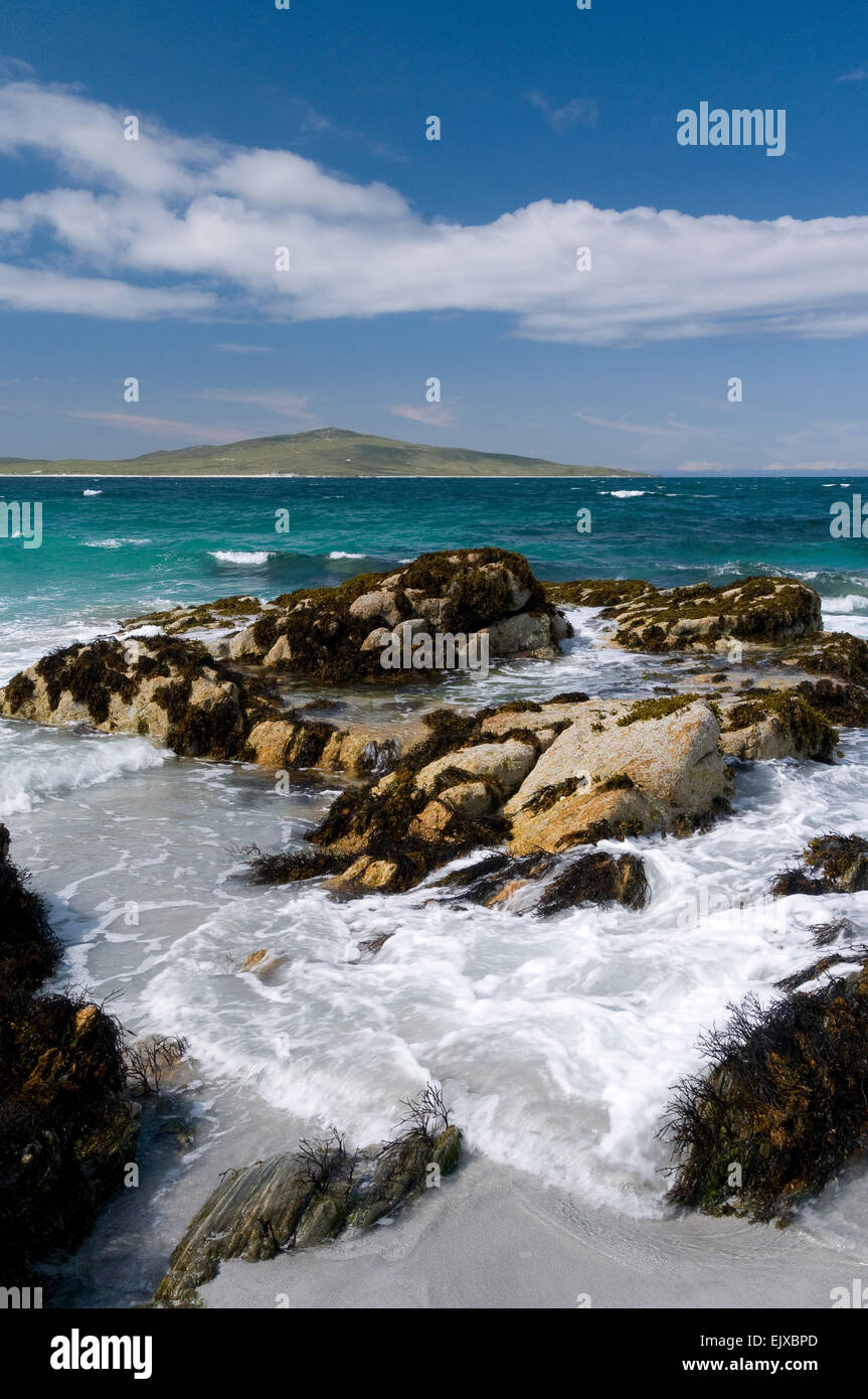 waves crashing at pabbay view on berneray Stock Photo - Alamy