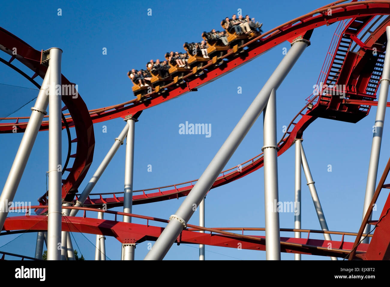 Modern roller coaster in Tivoli Copenhagen Stock Photo - Alamy