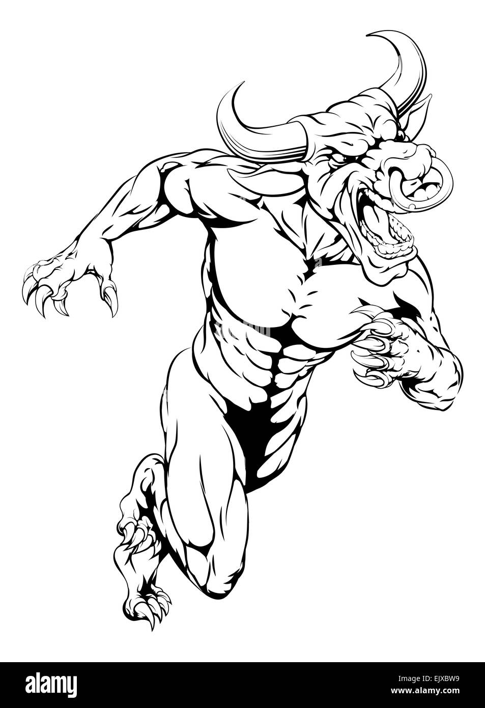 Aggressive muscular bull sports character hi-res stock photography and ...