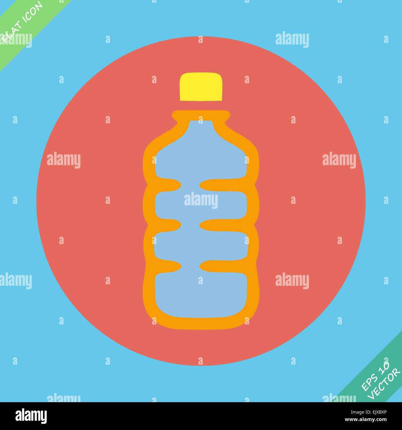 Plastic bottle with drink - vector illustration Stock Photo - Alamy