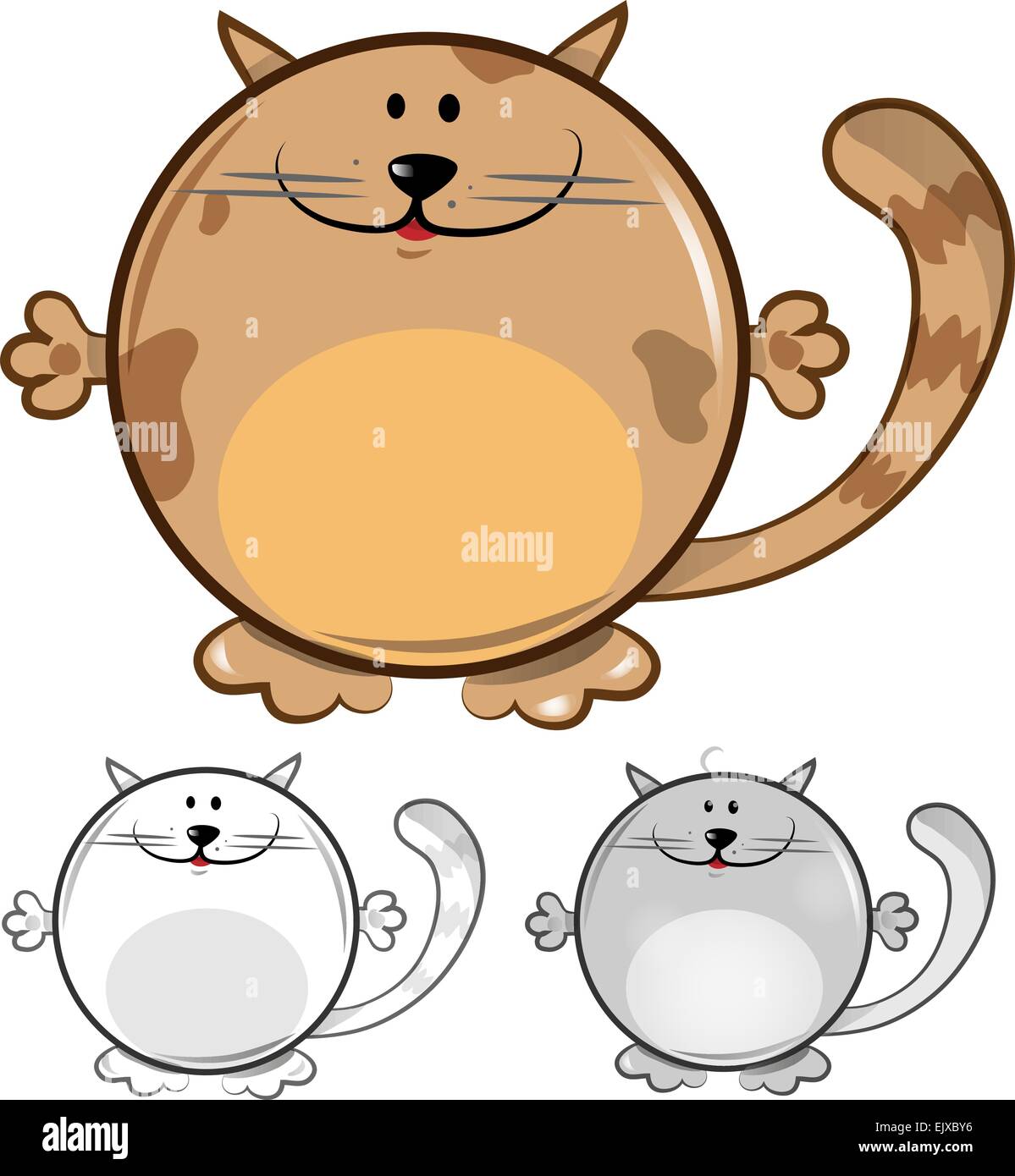 funny cat cartoon set isolated on white Stock Vector Image & Art - Alamy