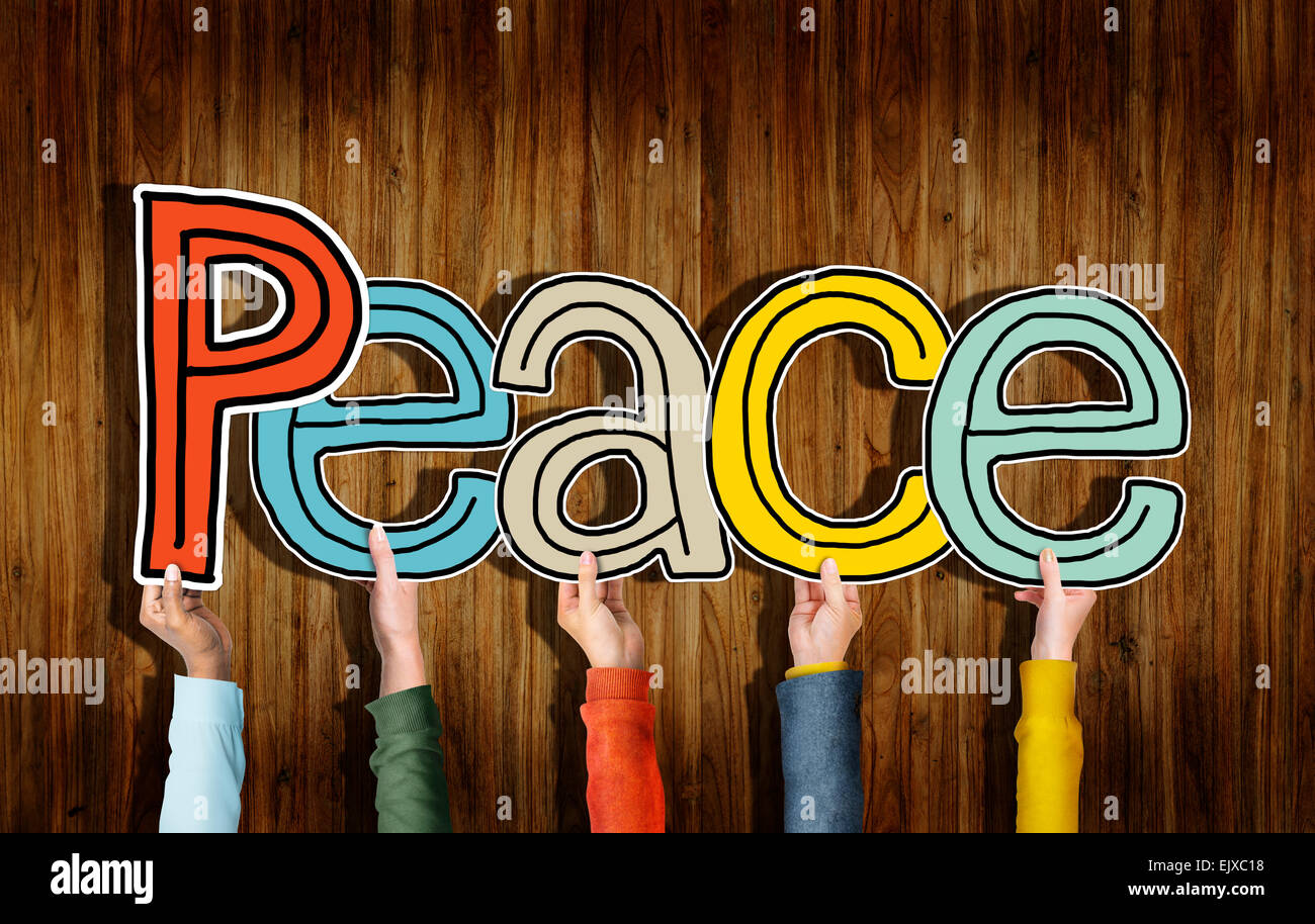 Group of Diverse People's Hands Holding Peace Stock Photo - Alamy