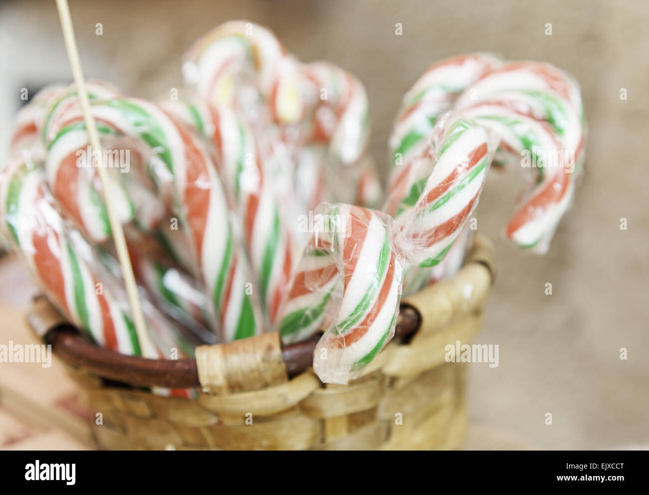 Candy canes, Christmas sweets Stock Photo - Alamy