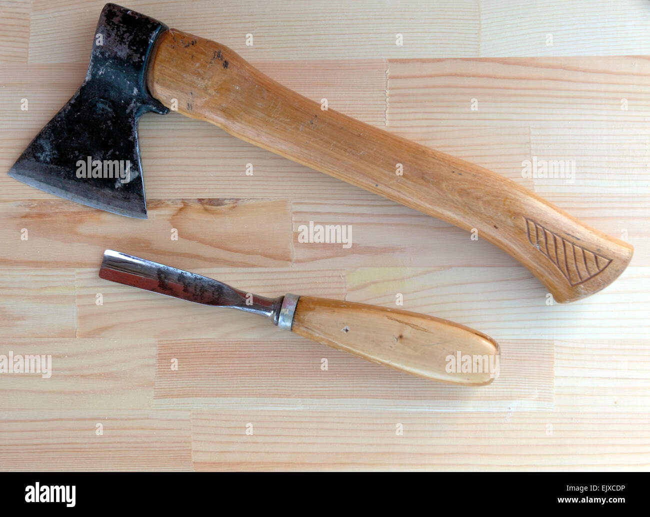 Carpenter tools axe chisel woodworking hi-res stock photography and ...