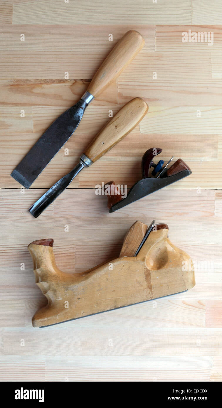 Carpenter Tools Planes and Chisels for Woodworking Stock Photo - Alamy