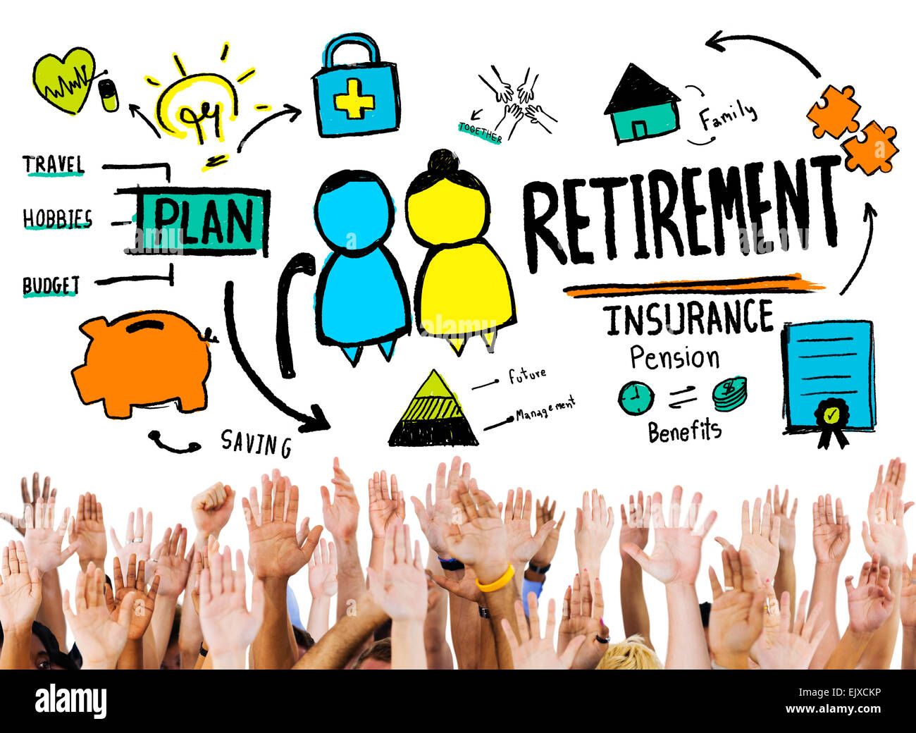 Diversity Hands Retirement Support Team Volunteer Concept Stock Photo ...