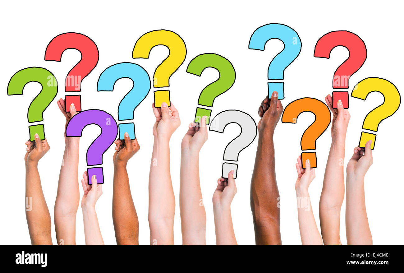 People Holding Question Marks Stock Photo - Alamy