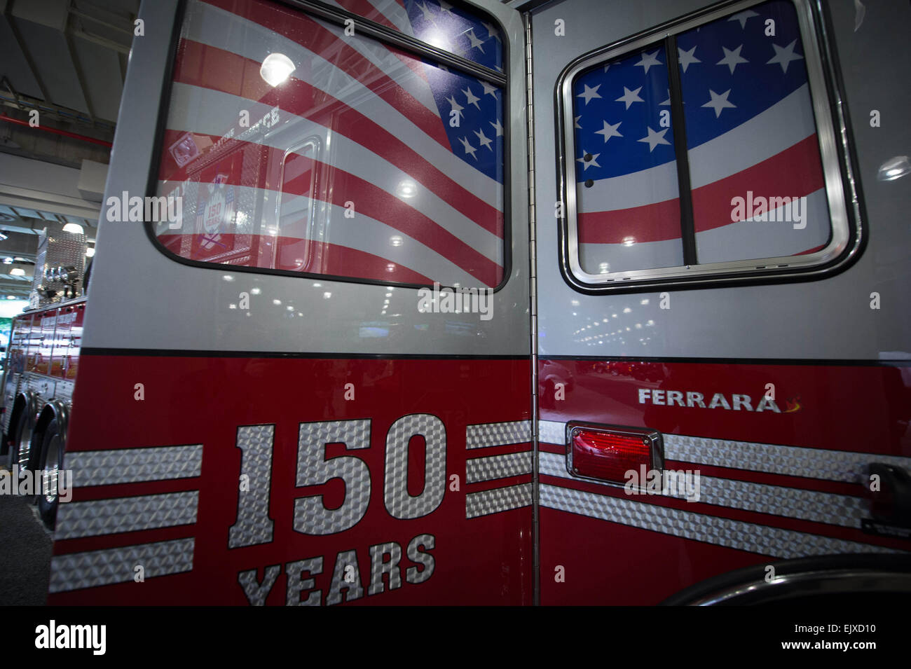 Manhattan, New York, USA. 1st Apr, 2015. FDNY 150th Anniversary aerial ...