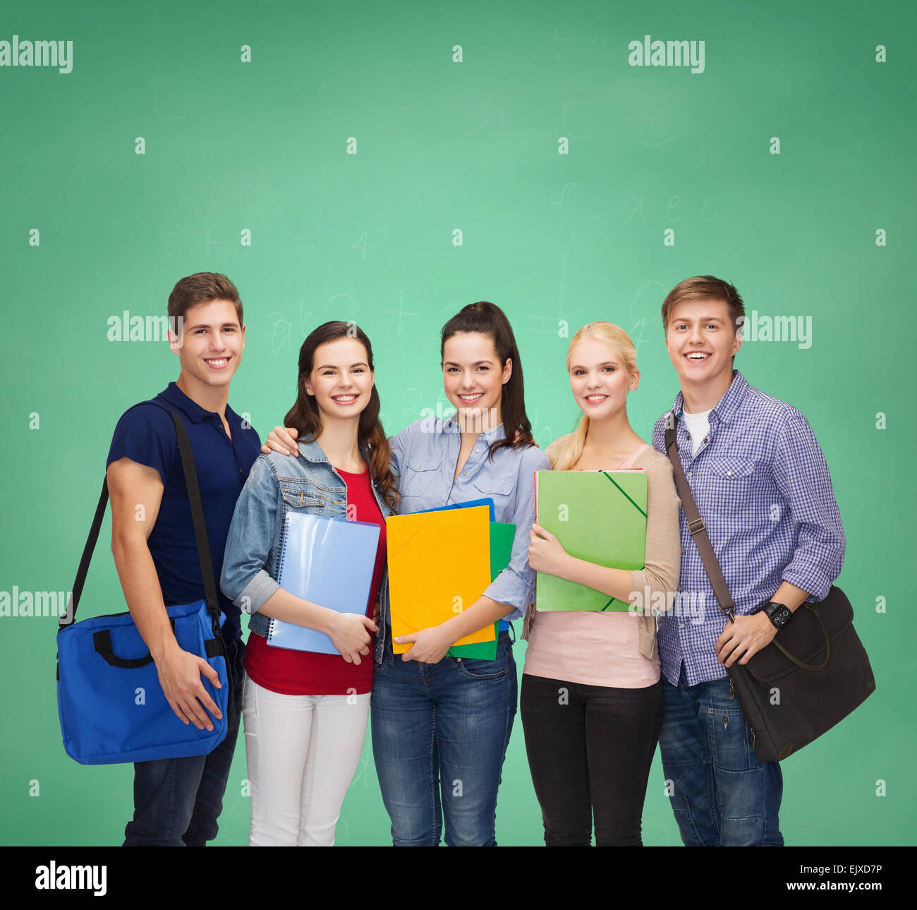 group of smiling students standing Stock Photo - Alamy