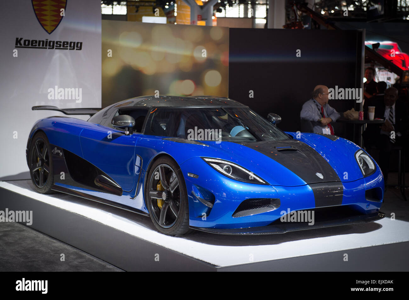 Manhattan, New York, USA. 1st Apr, 2015. The Koenigsegg on display at ...