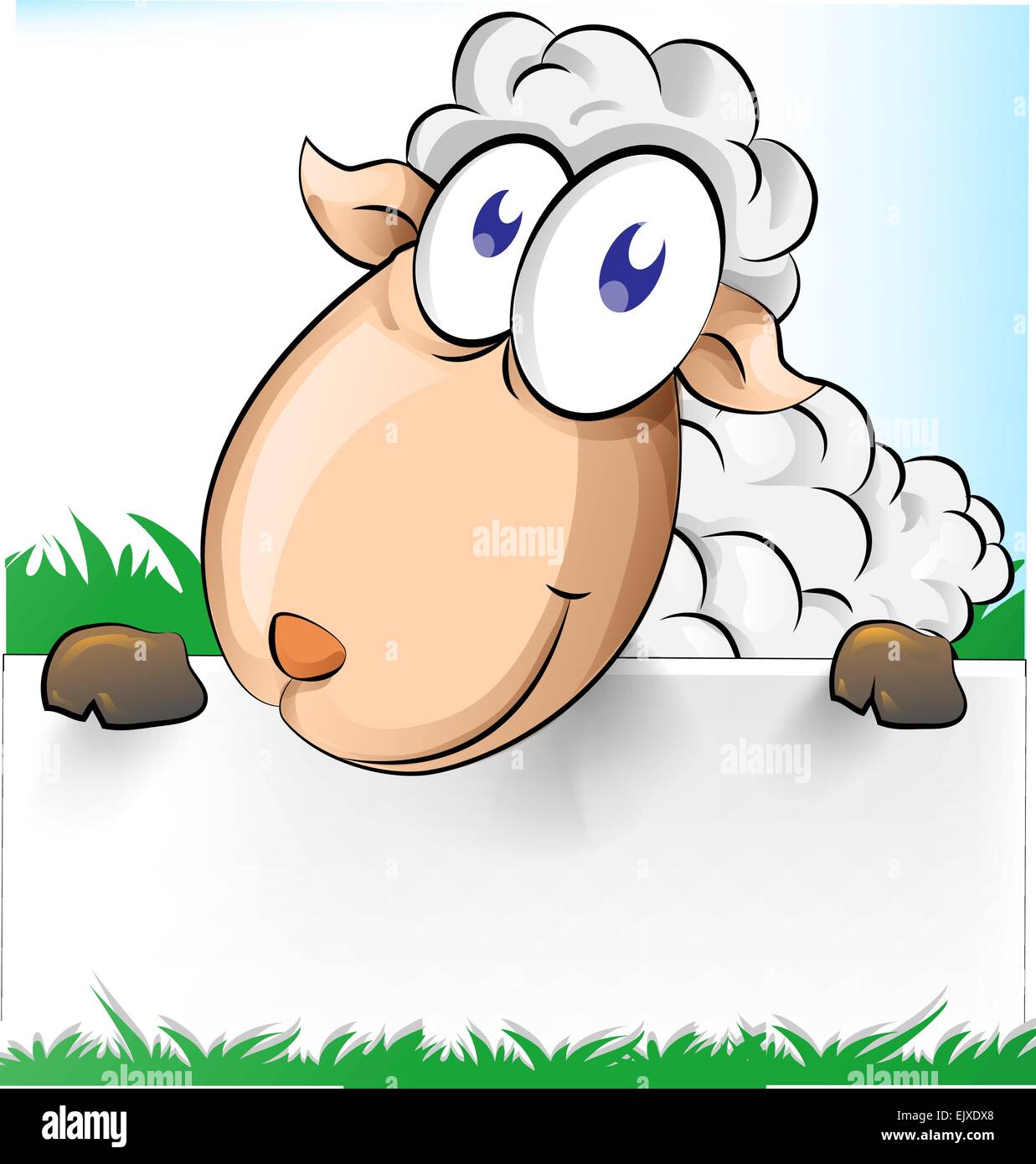 cute shep cartoon with white banner Stock Vector Image & Art - Alamy
