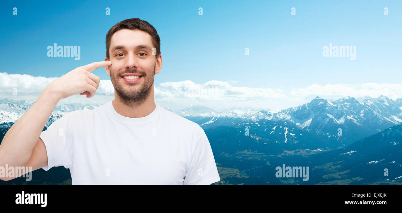 Pointing at eyes hi-res stock photography and images - Alamy