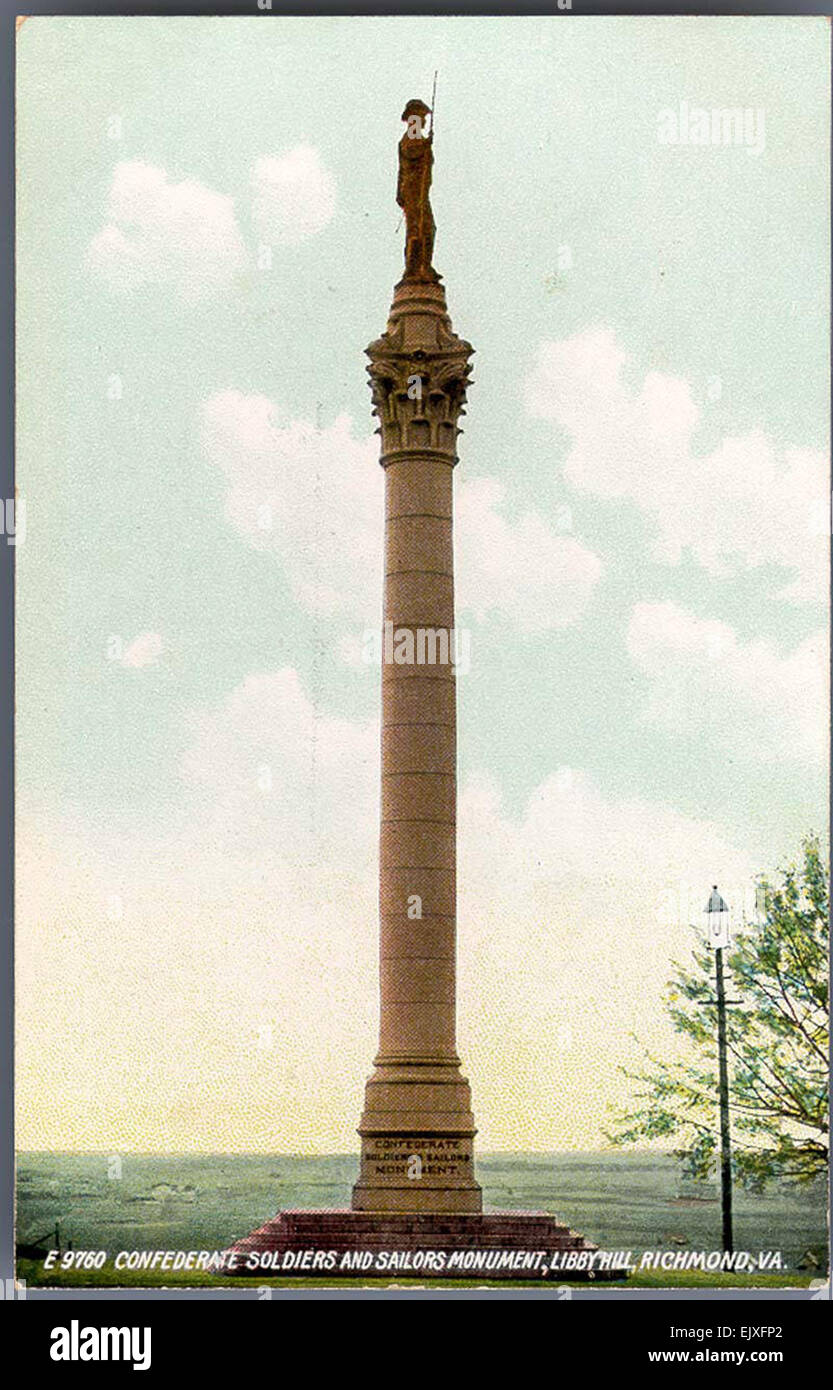 The Confederate Soldiers and Sailors Monument at Libby Hill in Richmond ...