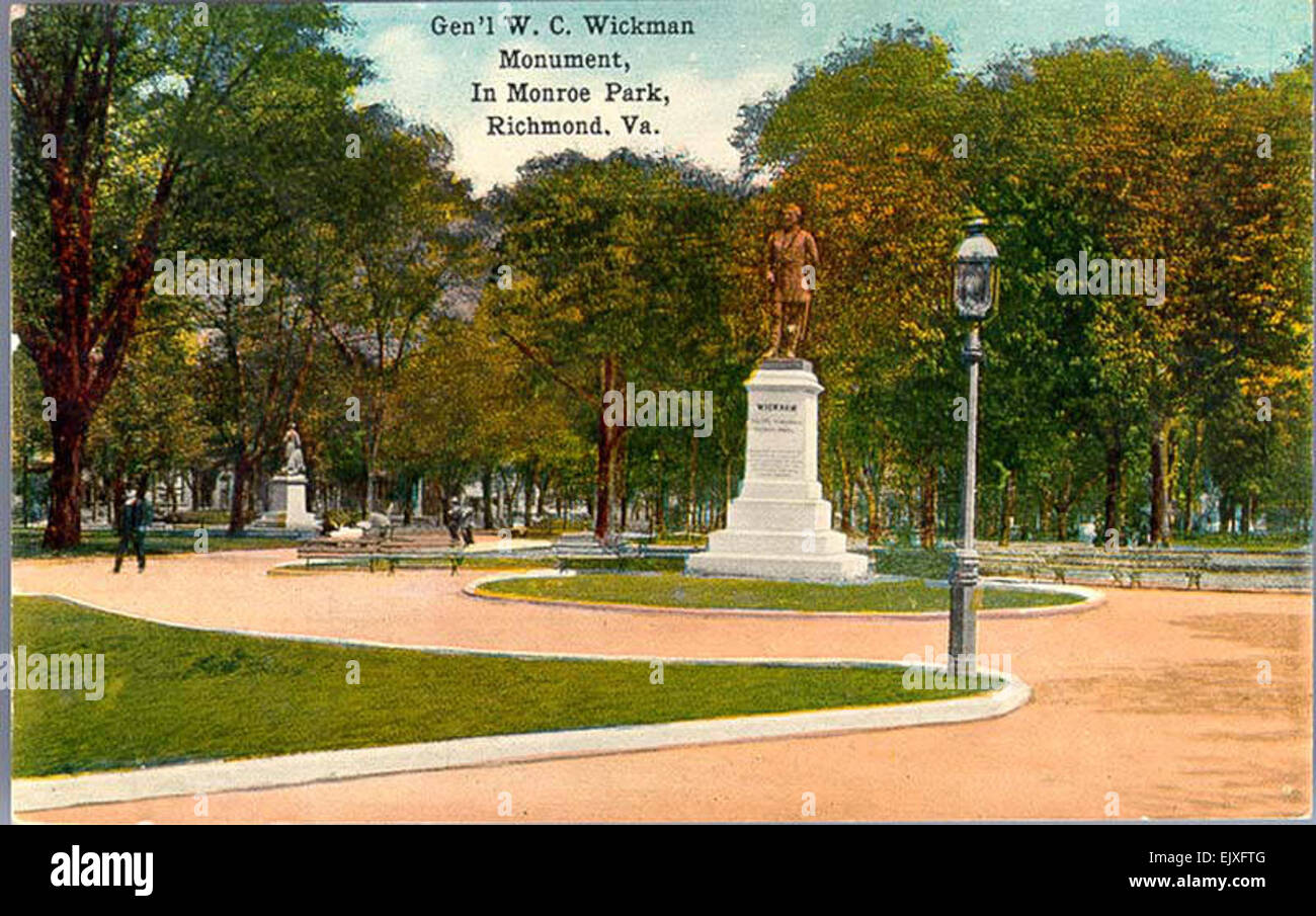 The Gen. WC Wickham Monument in Monroe Park, Richmond, Virginia ...