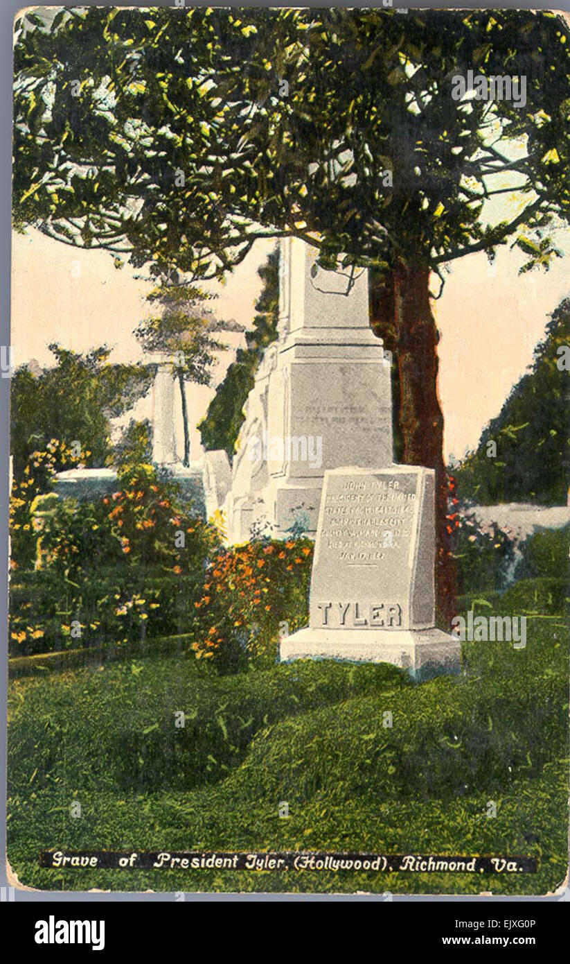 The grave of President John Tyler, located in Hollywood Cemetery in ...