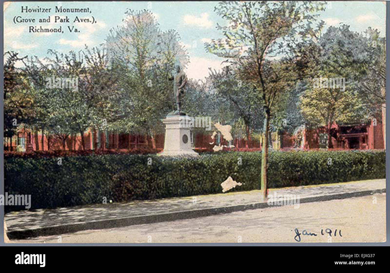This early 20th-century postcard showcases the Howitzer Monument ...