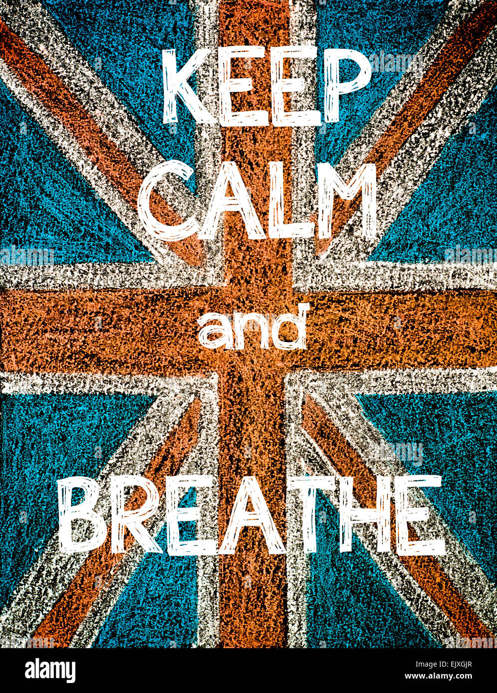 Keep Calm and Breathe. United Kingdom (British Union jack) flag ...