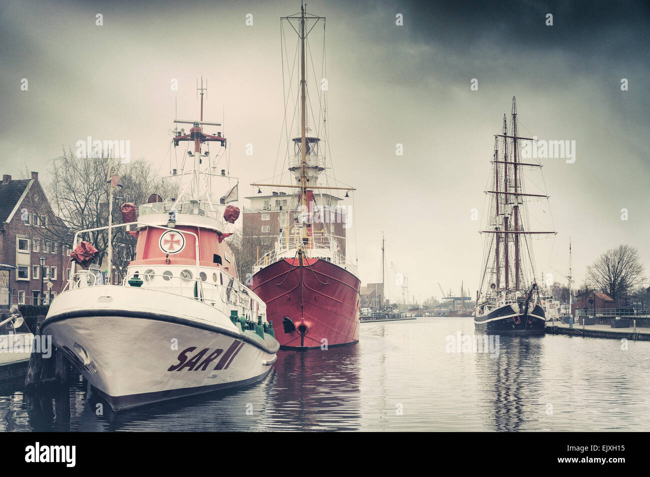 Germany, Emden, museum ships in the port of Emden Stock Photo - Alamy