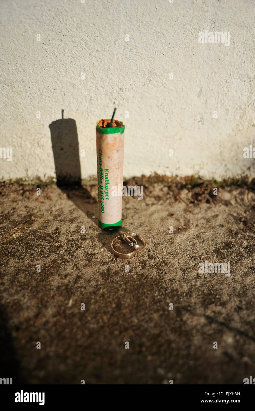 Banger and wedding rings Stock Photo - Alamy