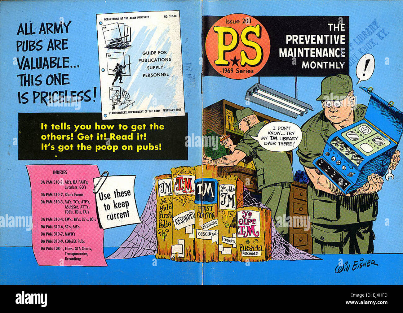 The cover page of *PS Magazine*, featuring Will Eisner's creation of ...