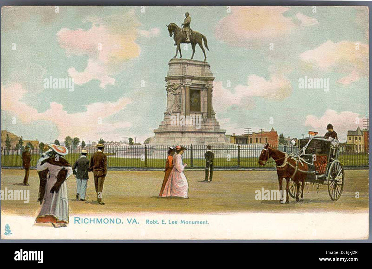 A vintage postcard showing the Robert E. Lee Monument in Richmond ...