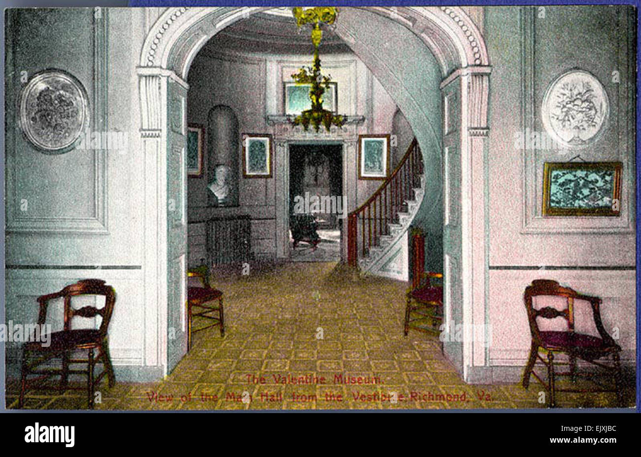 This view of the main hall from the vestibule in the Valentine Museum ...