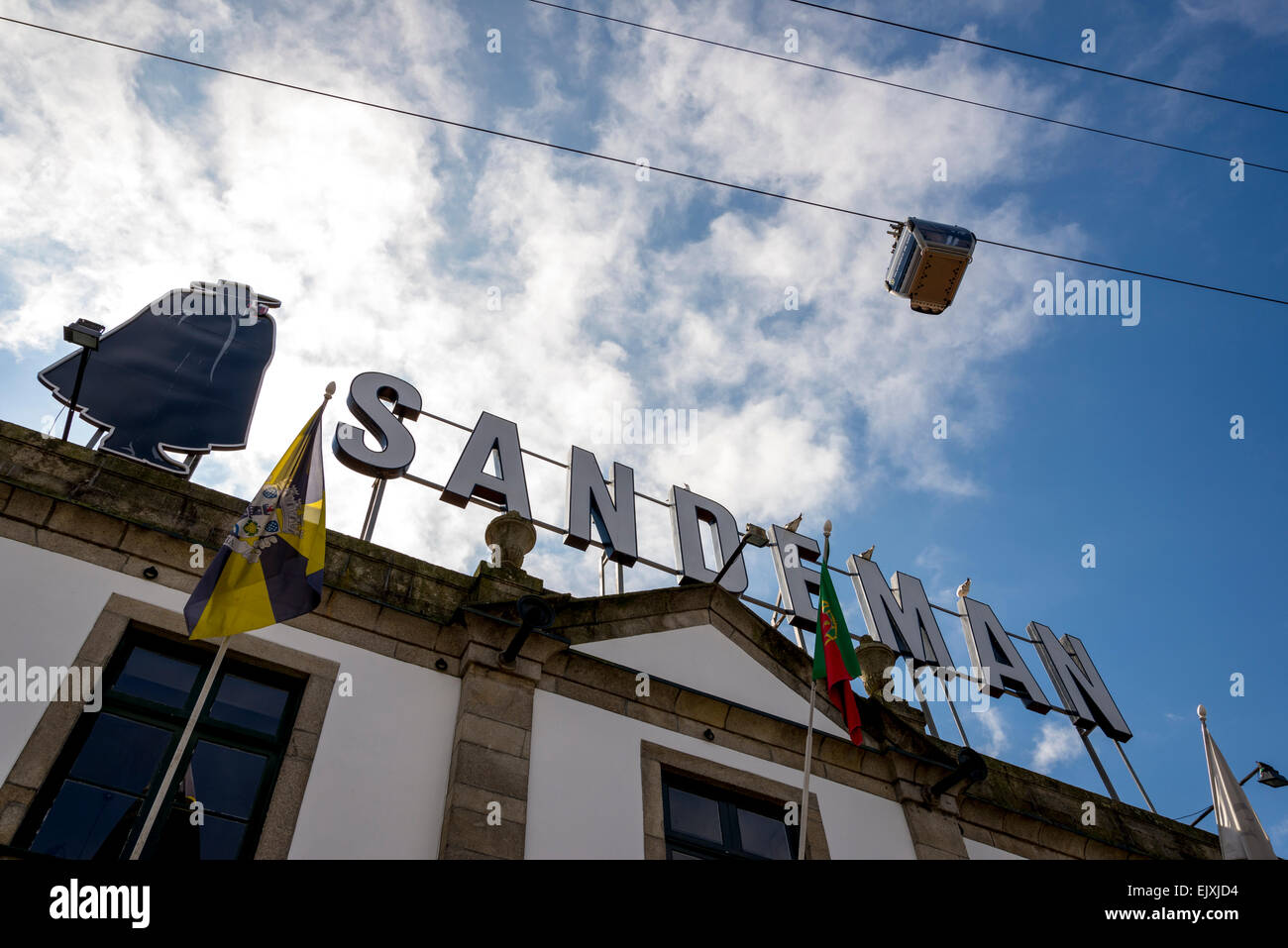 Entrance to sandeman port cellears, with cable car over head Stock ...