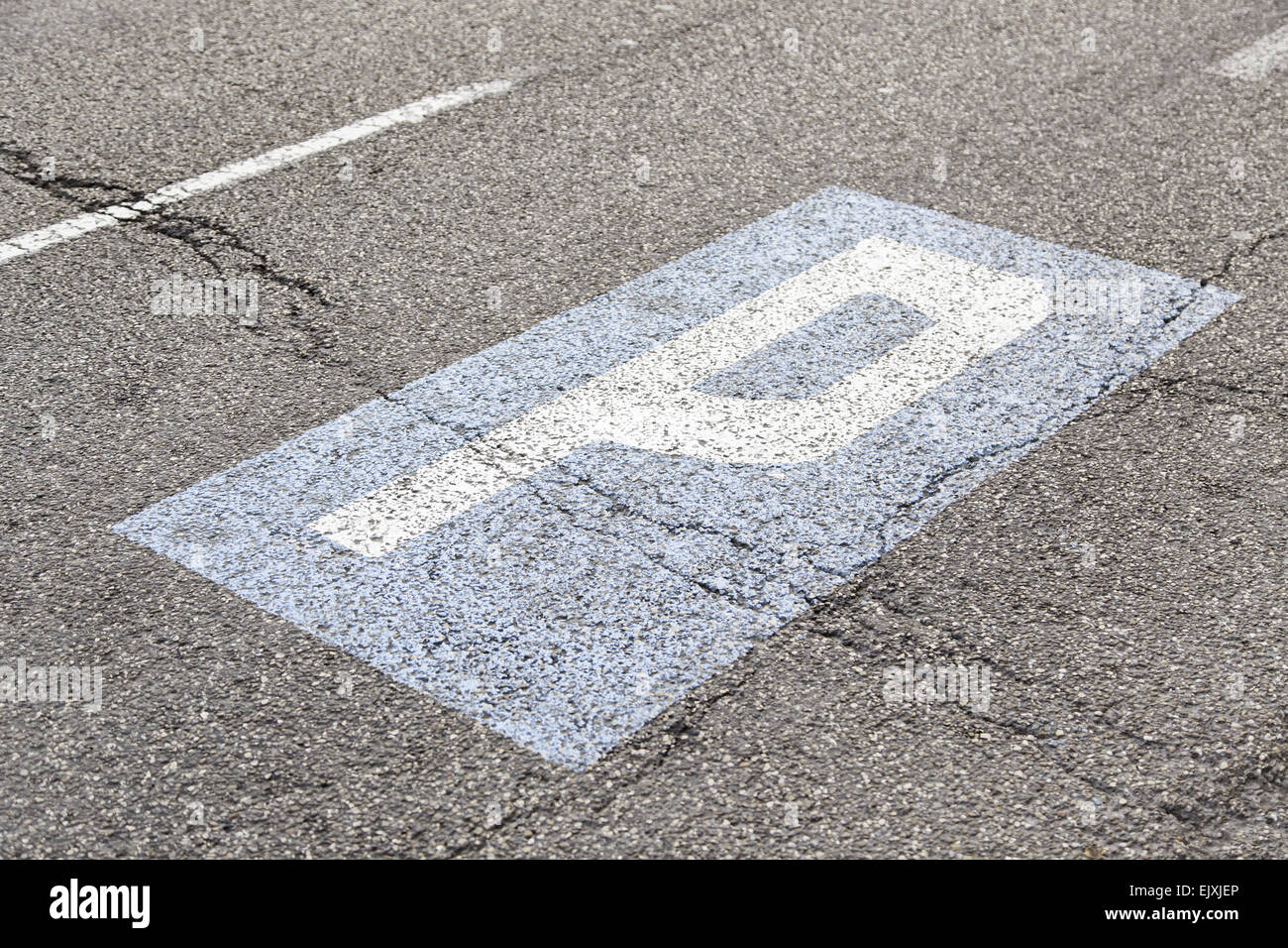Parking sign on the asphalt, detail signal circulation Stock Photo - Alamy