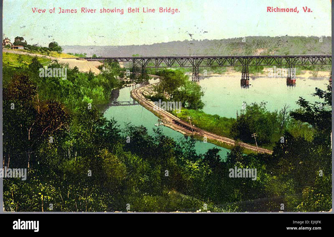 View of James River showing Belt Line Bridge, Richmond, Va Stock Photo ...