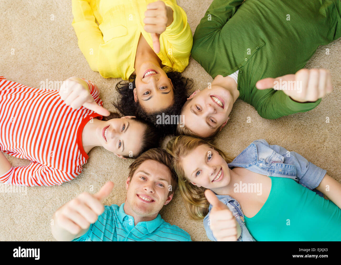 Group friends lying down showing hi-res stock photography and images ...