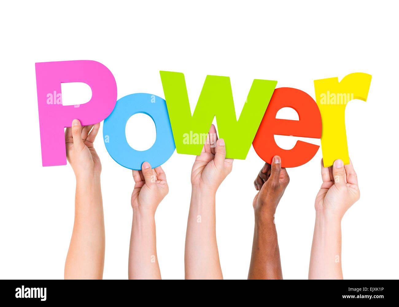 Multi Ethnic People Holding The Word Power Stock Photo - Alamy